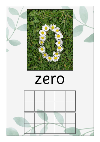 Nature numbers with ten frames and numerals | Teaching Resources