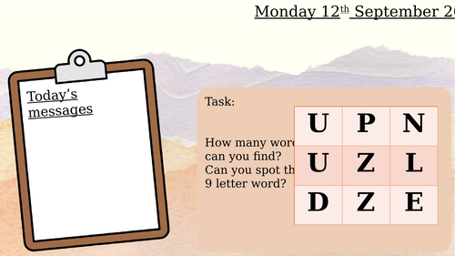 Morning Activities - 9 Letter Words | Teaching Resources Morning Activities - 9 Letter Words | Teaching Resources