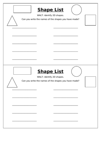 2d Shape Challenge Teaching Resources 