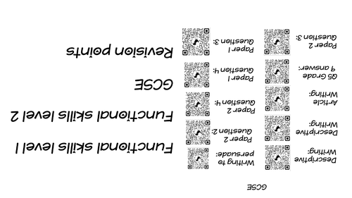 Revision QR codes for GCSE English Lang and Functional skills ...