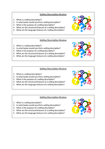 KS2 Setting Description Review - English | Teaching Resources KS2 Setting Description Review - English | Teaching Resources