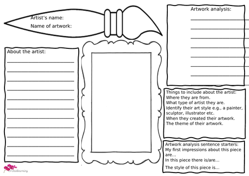 Art Analysis Worksheet Pablo Picasso Workbook & Art Activities