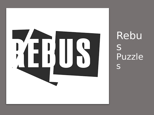 Rebus Puzzle PowerPoint | Teaching Resources