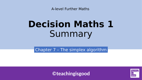 A-level Further Maths Decision - The simplex algorithm | Teaching Resources A-level Further Maths Decision - The simplex algorithm | Teaching Resources