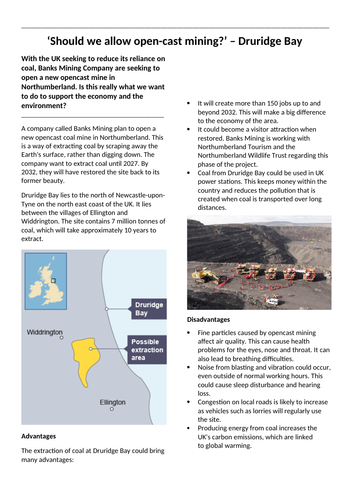 Open cast mining case study | Teaching Resources Open cast mining case study | Teaching Resources