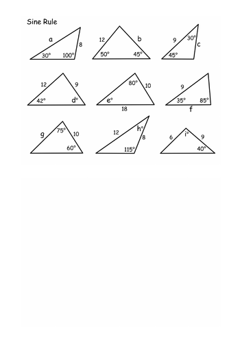 Trigonometry: Triangle Formulae | Teaching Resources