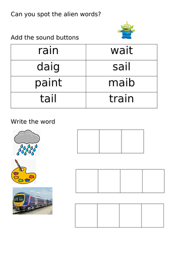 ai reading and writing phonics activity | Teaching Resources