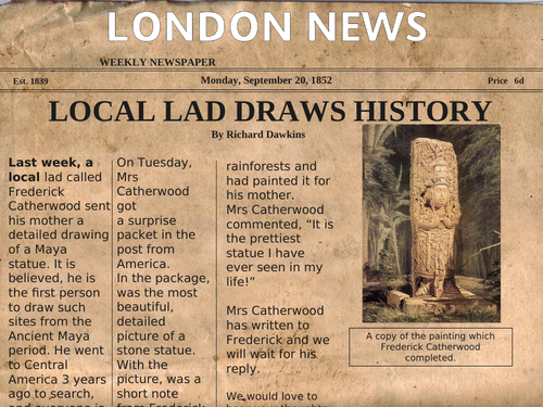 Maya newspaper WAGOLL | Teaching Resources