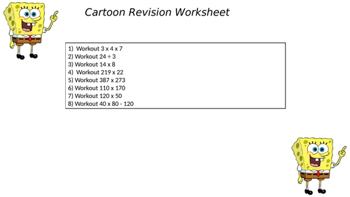 CARTOON REVISION WORKSHEET 5 | Teaching Resources