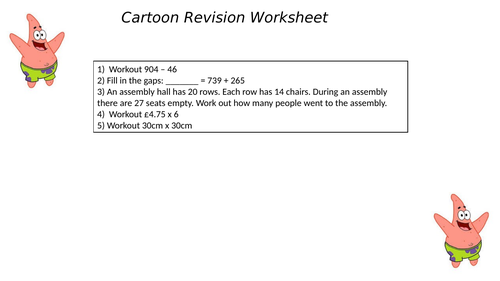 CARTOON REVISION WORKSHEET 15 | Teaching Resources