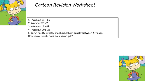 CARTOON REVISION WORKSHEET 18 | Teaching Resources