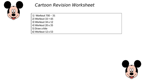CARTOON REVISION WORKSHEET 20 | Teaching Resources