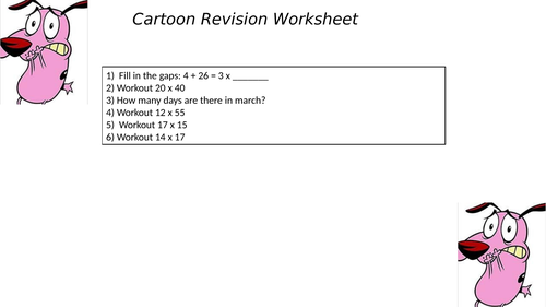 CARTOON REVISION WORKSHEET 22 | Teaching Resources
