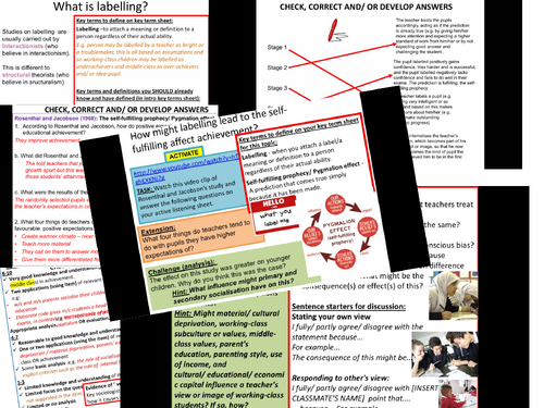 Sociology Education Class differences in achievement - Labelling ... Sociology Education Class differences in achievement - Labelling ...