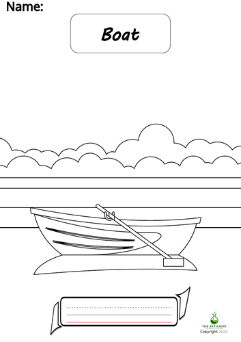 Boat - Writing Practice/Colouring Page Vehicles | Teaching Resources