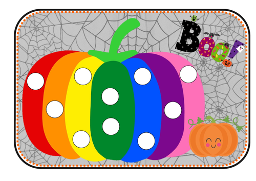 Rainbow pumpkin fine motor activity | Teaching Resources
