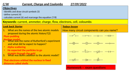 Current, charge and coulombs | Teaching Resources
