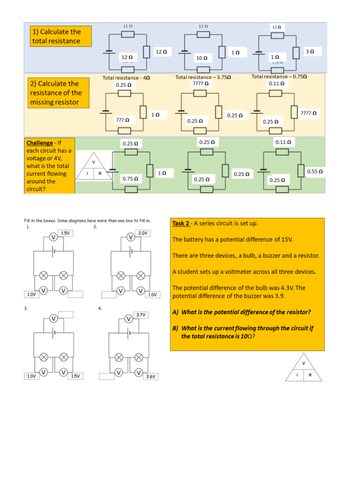 Series circuits GCSE PHYSICS | Teaching Resources