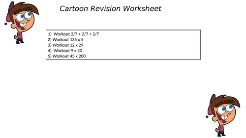 CARTOON REVISION WORKSHEET 28 | Teaching Resources