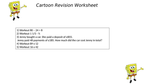 CARTOON REVISION WORKSHEET 35 | Teaching Resources