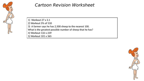 CARTOON REVISION WORKSHEET 38 | Teaching Resources