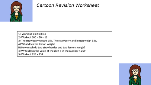 CARTOON REVISION WORKSHEET 45 | Teaching Resources