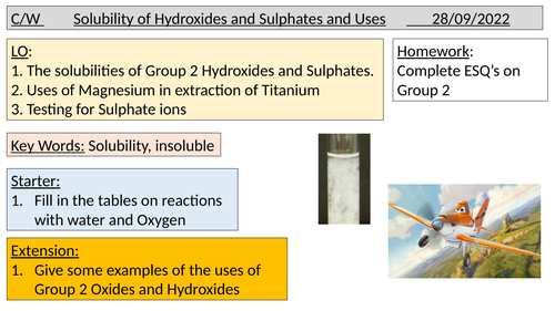 Solubility of group 2 A LEVEL | Teaching Resources