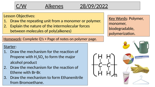 Addition polymerisation A LEVEL | Teaching Resources