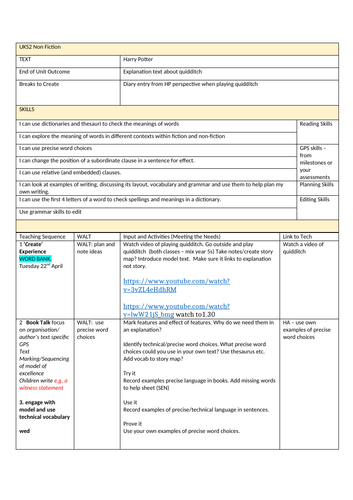 Unit of work year 5 Explanation of how to play Quidditch | Teaching ...