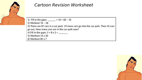 cartoon revision worksheet 46 | Teaching Resources