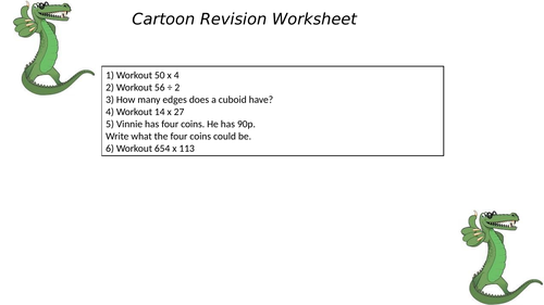 cartoon revision worksheet 47 | Teaching Resources
