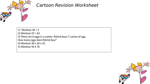 cartoon revision worksheet 51 | Teaching Resources