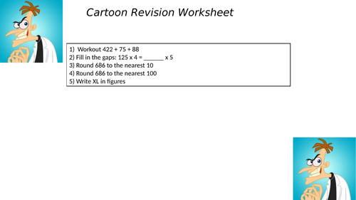 cartoon revision worksheet 54 | Teaching Resources