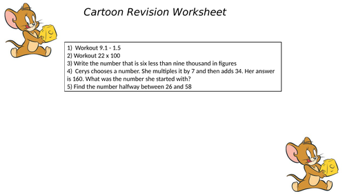cartoon revision worksheet 55 | Teaching Resources