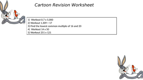 cartoon revision worksheet 59 | Teaching Resources