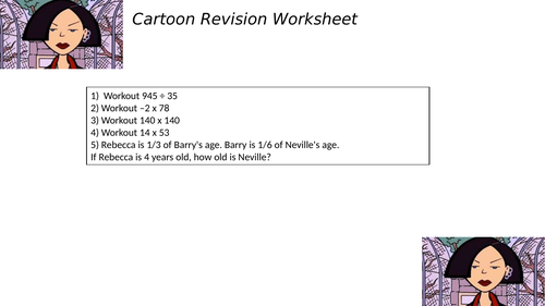 cartoon revision worksheet 62 | Teaching Resources