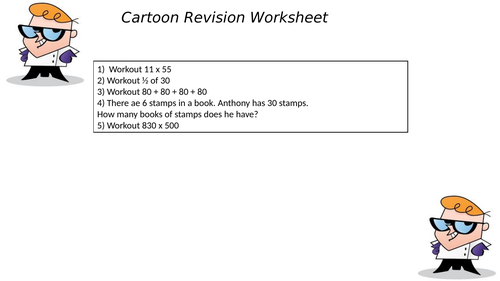 cartoon revision worksheet 63 | Teaching Resources