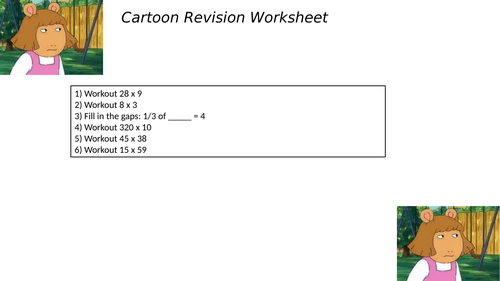 cartoon revision worksheet 66 | Teaching Resources