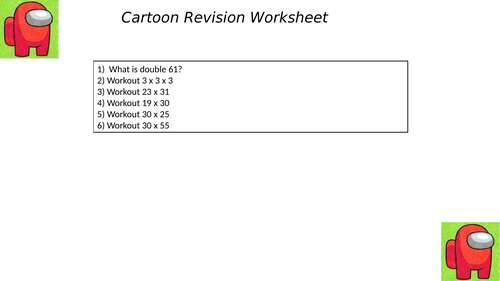 cartoon revision worksheet 67 | Teaching Resources