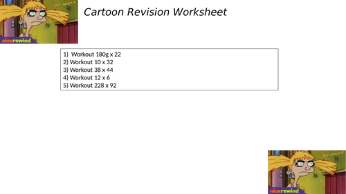 cartoon revision worksheet 70 | Teaching Resources