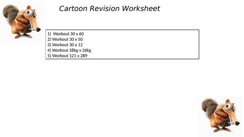 cartoon revision worksheet 72 | Teaching Resources