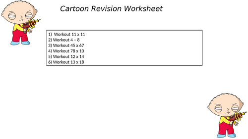 cartoon revision worksheet 82 | Teaching Resources