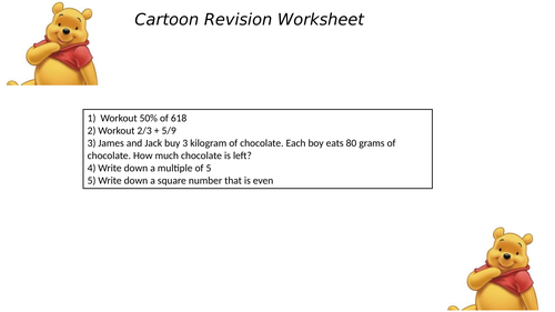 cartoon revision worksheet 84 | Teaching Resources