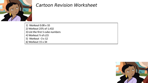 cartoon revision worksheet 93 | Teaching Resources