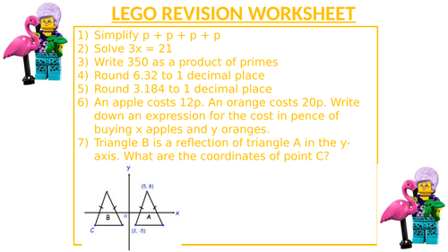 LEGO REVISION WORKSHEET 10 | Teaching Resources