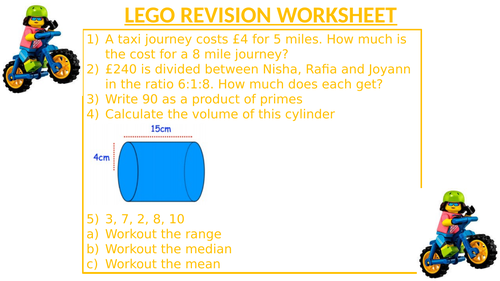 LEGO REVISION WORKSHEET 23 | Teaching Resources
