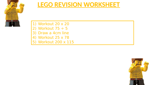 LEGO REVISION WORKSHEET 36 | Teaching Resources