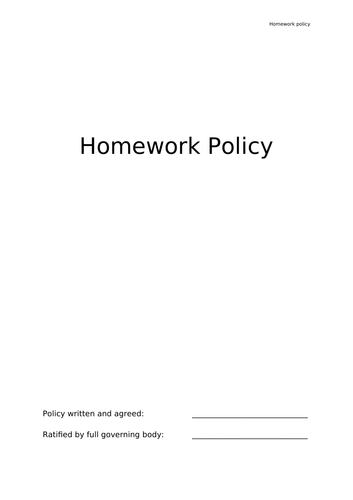Whole school homework policy | Teaching Resources