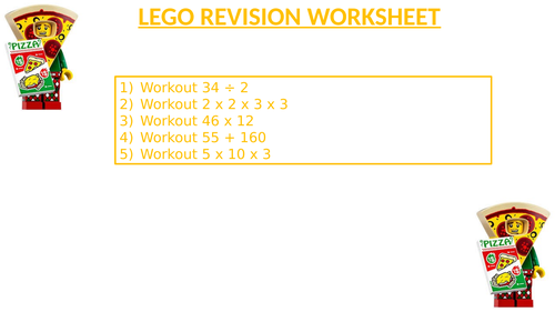 LEGO REVISION WORKSHEET 60 | Teaching Resources