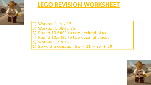 LEGO REVISION WORKSHEET 75 | Teaching Resources
